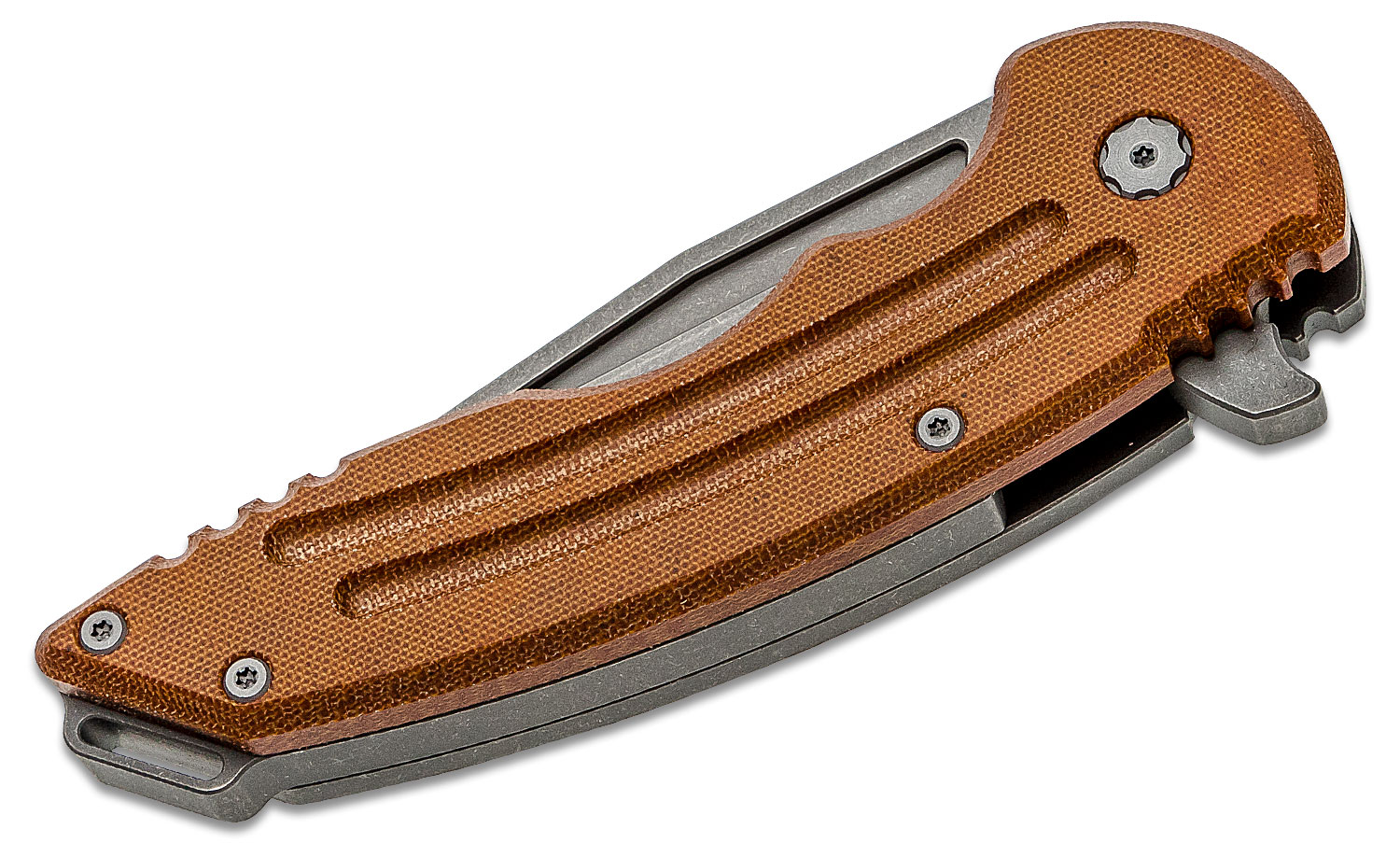 Jake Hoback Husky Flipper Knife 3.75" Nitro-V Stonewashed Blade, Milled ...