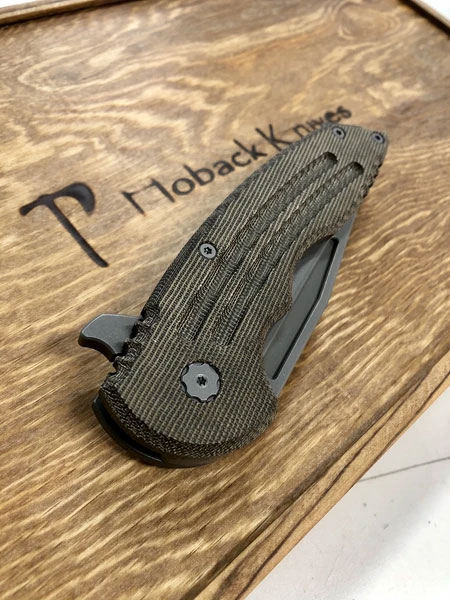 Jake Hoback Husky Flipper Knife 3.75" Nitro-V Stonewashed Blade, Milled ...