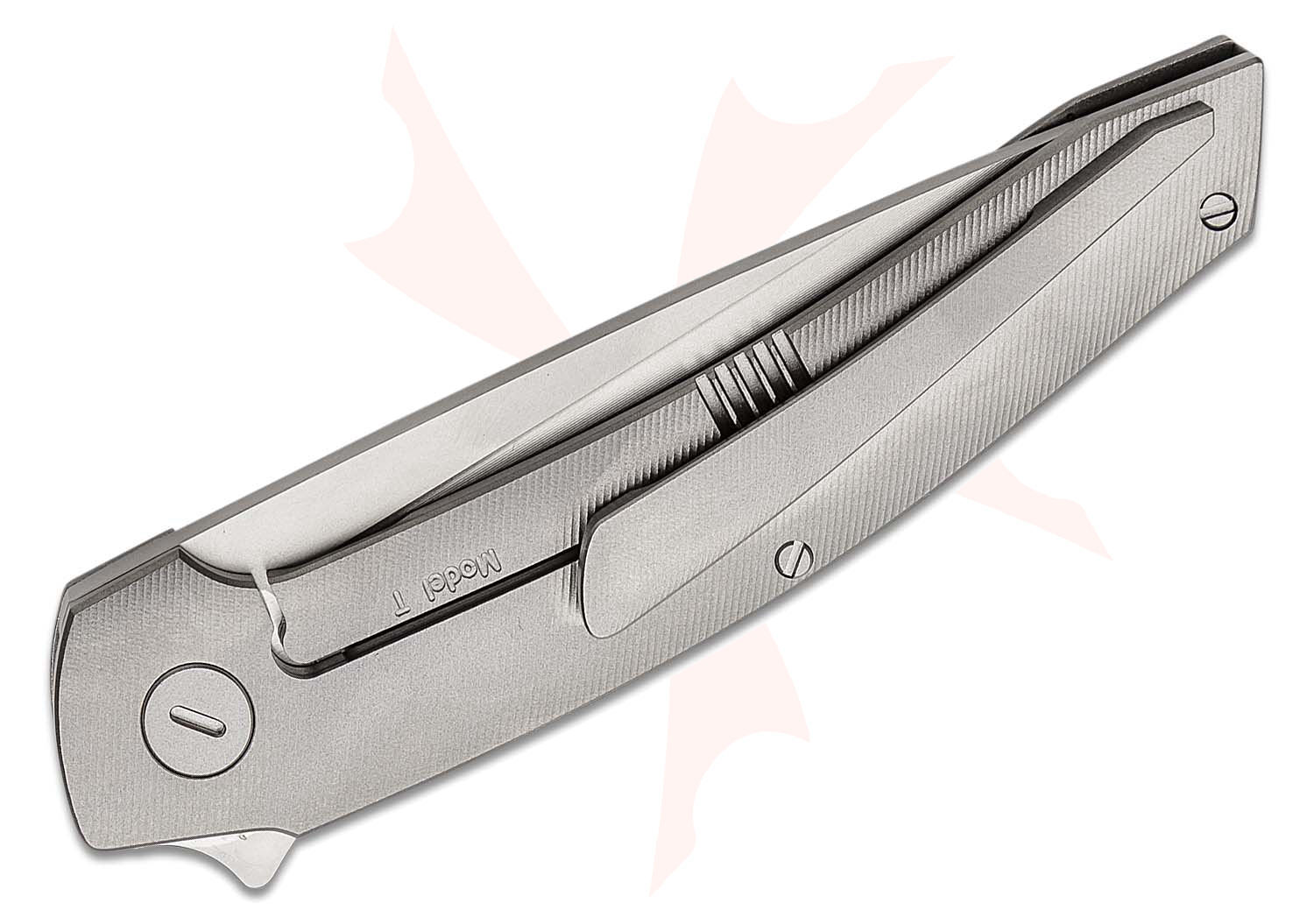 Hog House Knives Model T Flipper Knife 3.36" M390 Blasted Drop Point ...