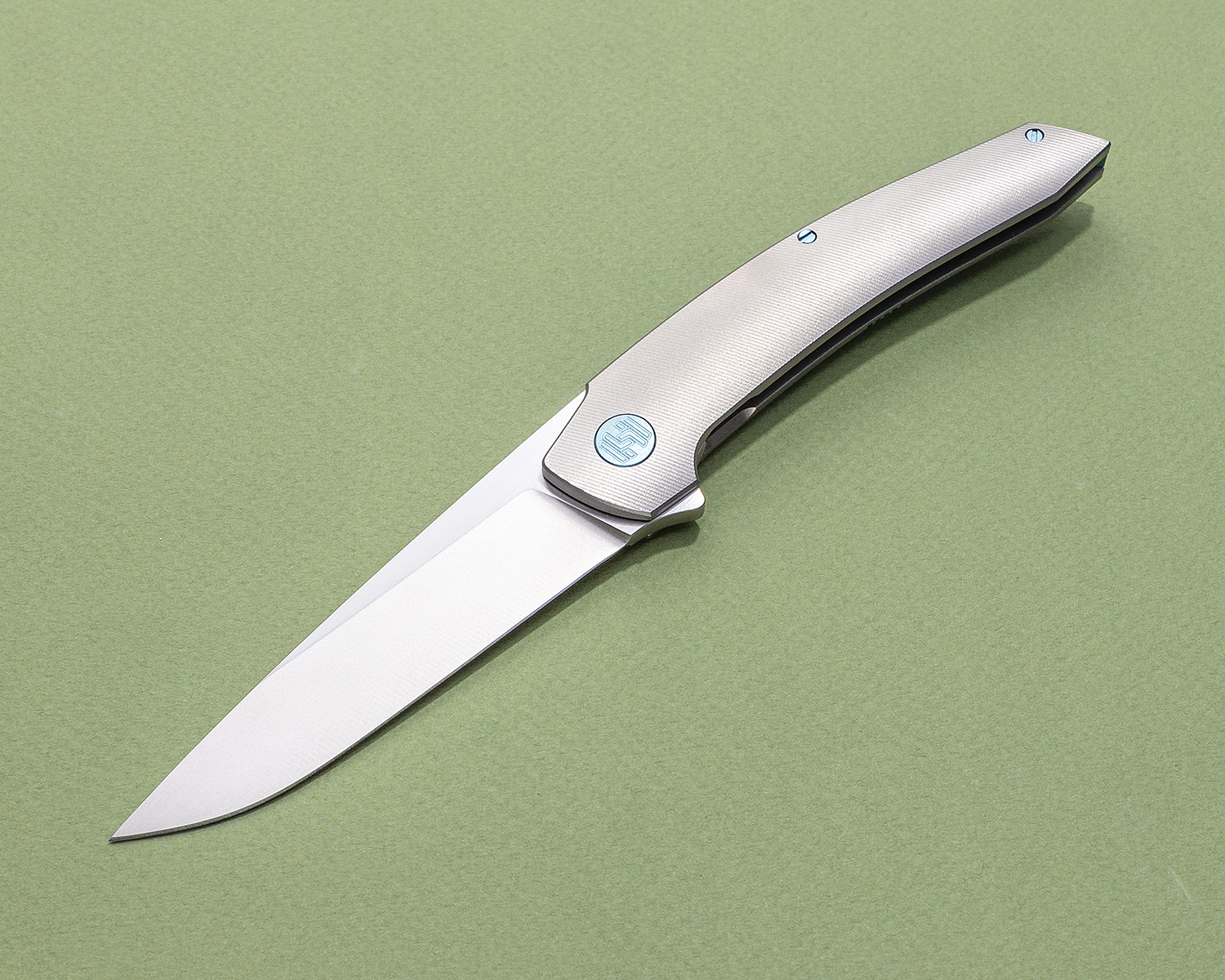 Hog House Knives Model T Flipper Knife 3.36" RWL-34 Blasted Drop Point ...