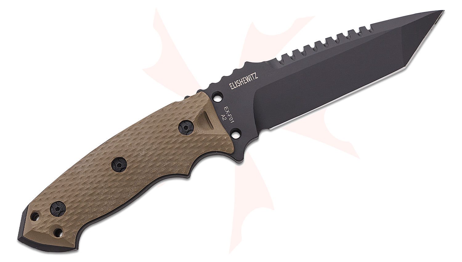Hogue EX-F01 Combat Knife Fixed 5.5" A2 Carbon Steel Black Tanto Blade ...