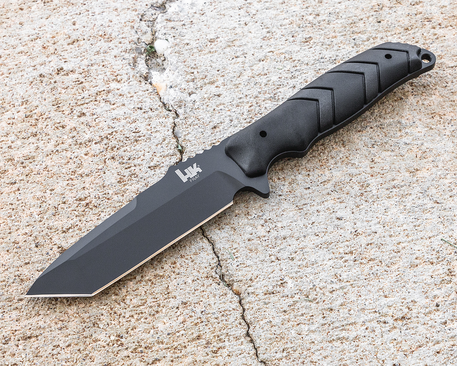HK Knives by Hogue Fray Fixed Blade Knife 4.2" 154CM Black Tanto Blade ...