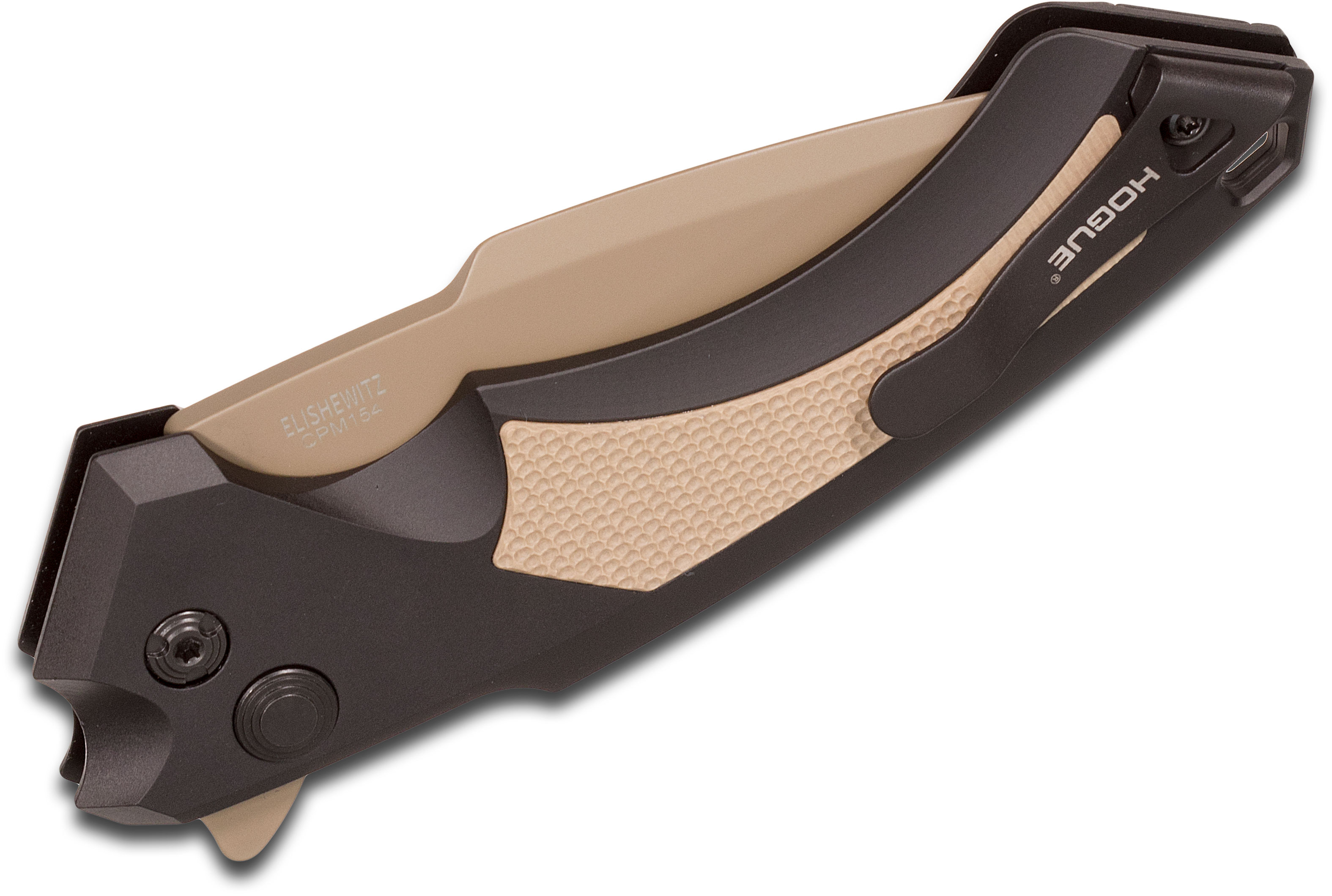 Hogue X5 Flipper 4" Flat Dark Earth CPM-154 Spear Point Blade, Black ...