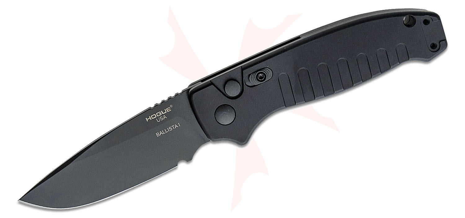 Hogue Ballista I AUTO Folding Knife 3.5" 154CM Black Drop Point Blade ...