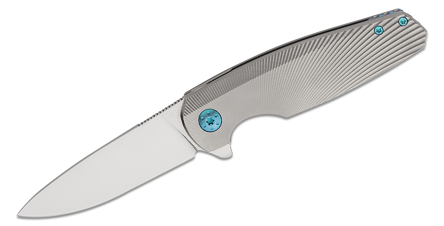 Holt Bladeworks Custom Morpheus #1143 Flipper Knife 3.24" CPM-S90V Polished Tumbled Drop Point ...