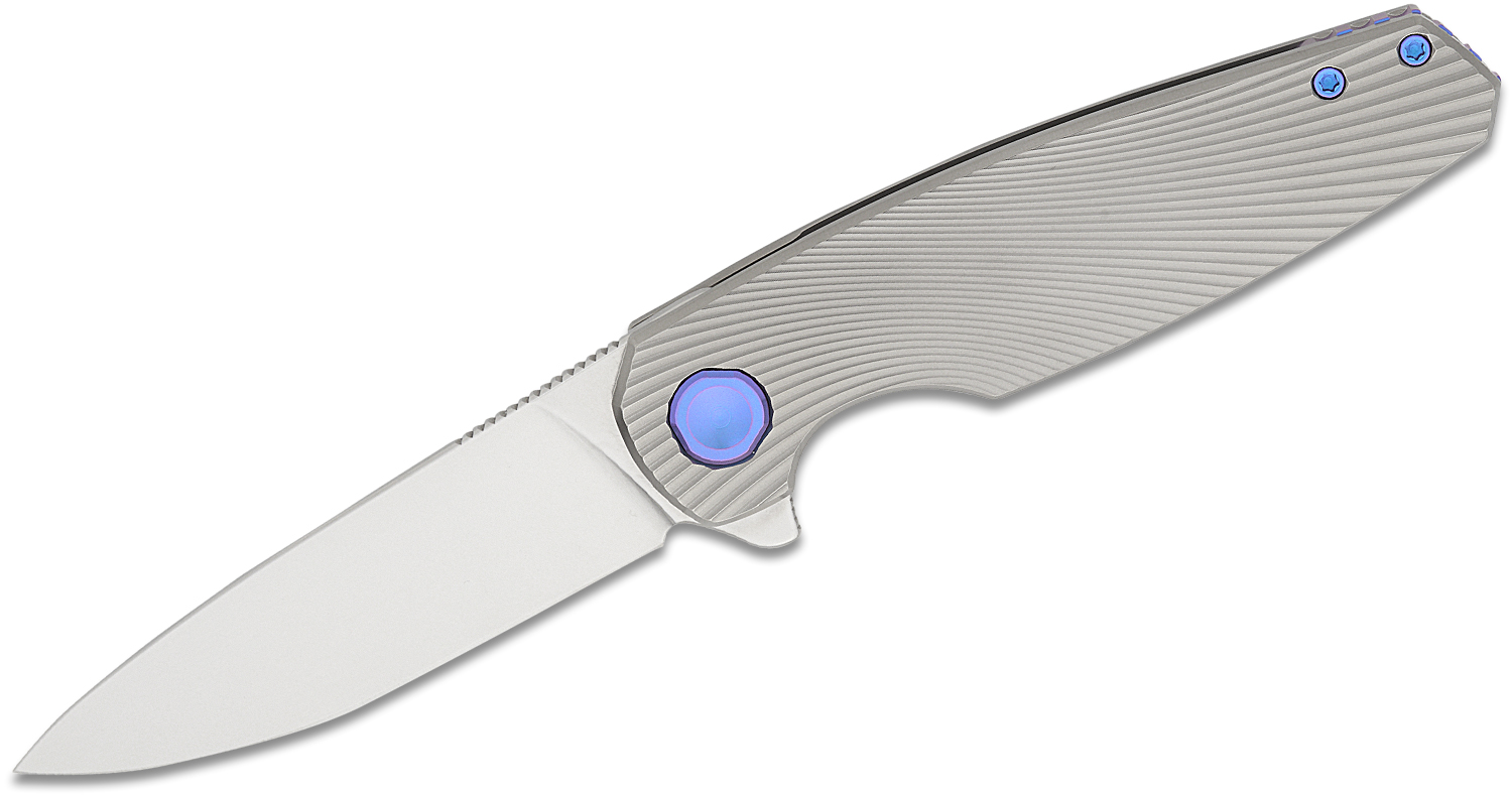 Holt Bladeworks Custom Morpheus #1348 Flipper Knife 3.24" CPM-MagnaCut Polished Stonewashed Drop ...