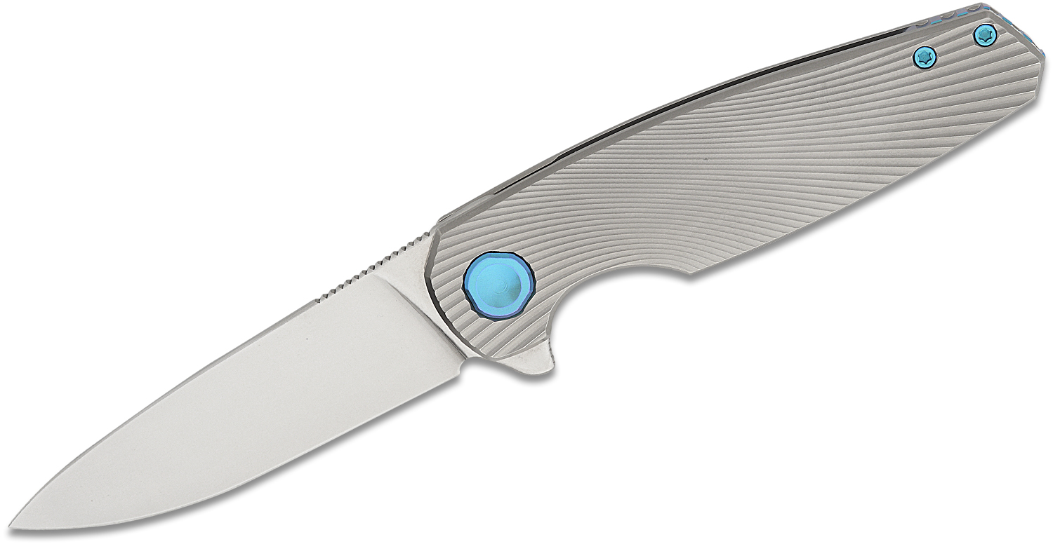 Holt Bladeworks Custom Morpheus #1349 Flipper Knife 3.24" CPM-MagnaCut Polished Stonewashed Drop ...