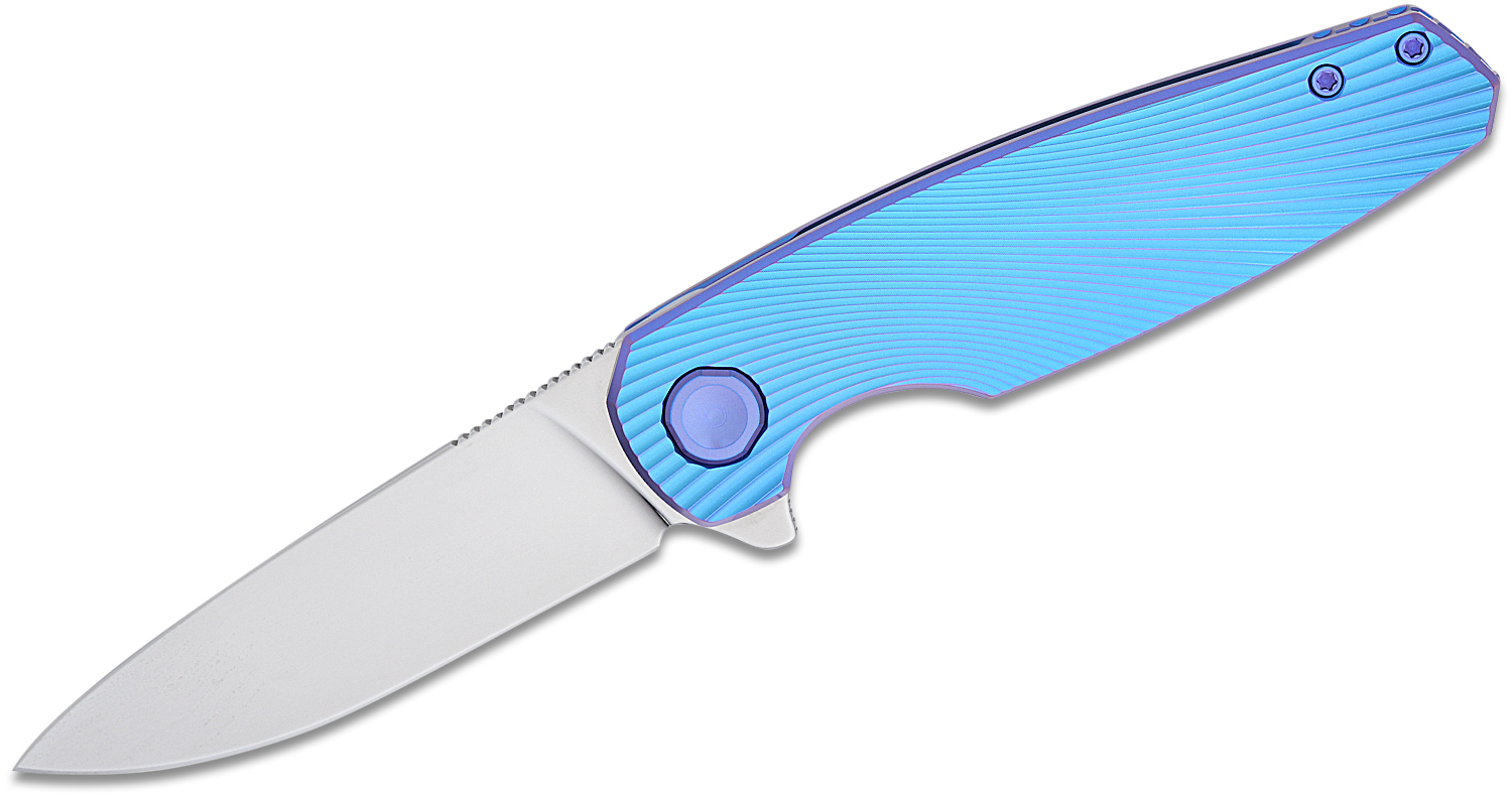 Holt Bladeworks Custom Morpheus #1485 Flipper Knife 3.24" CPM-MagnaCut Polished Stonewashed Drop ...