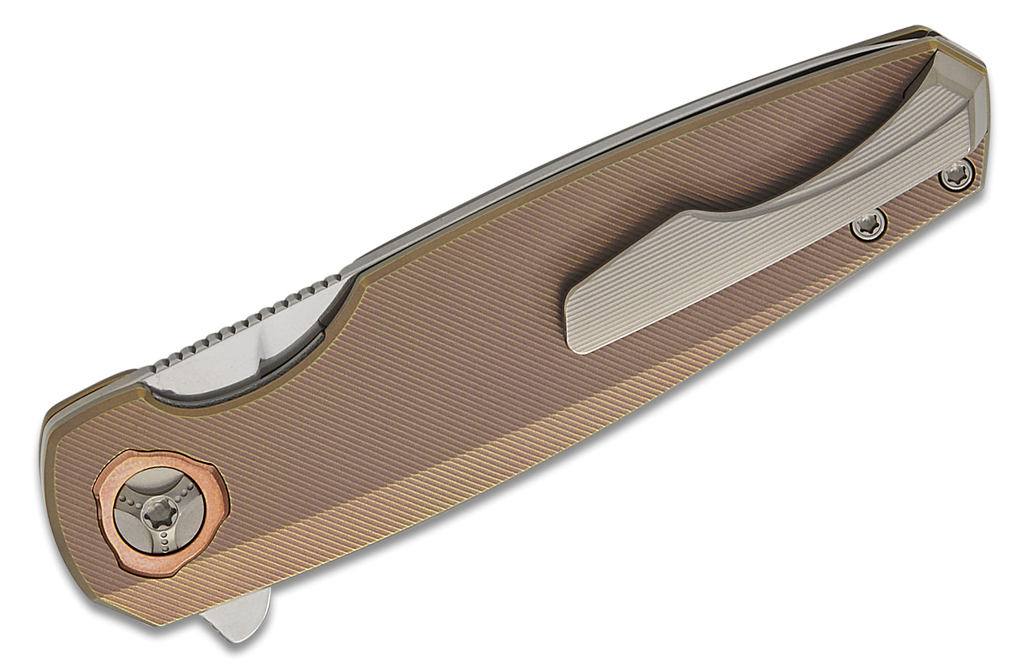 Holt Bladeworks Custom Morpheus Private Reserve Flipper Knife 3.24" M390 Polished Stonewashed ...