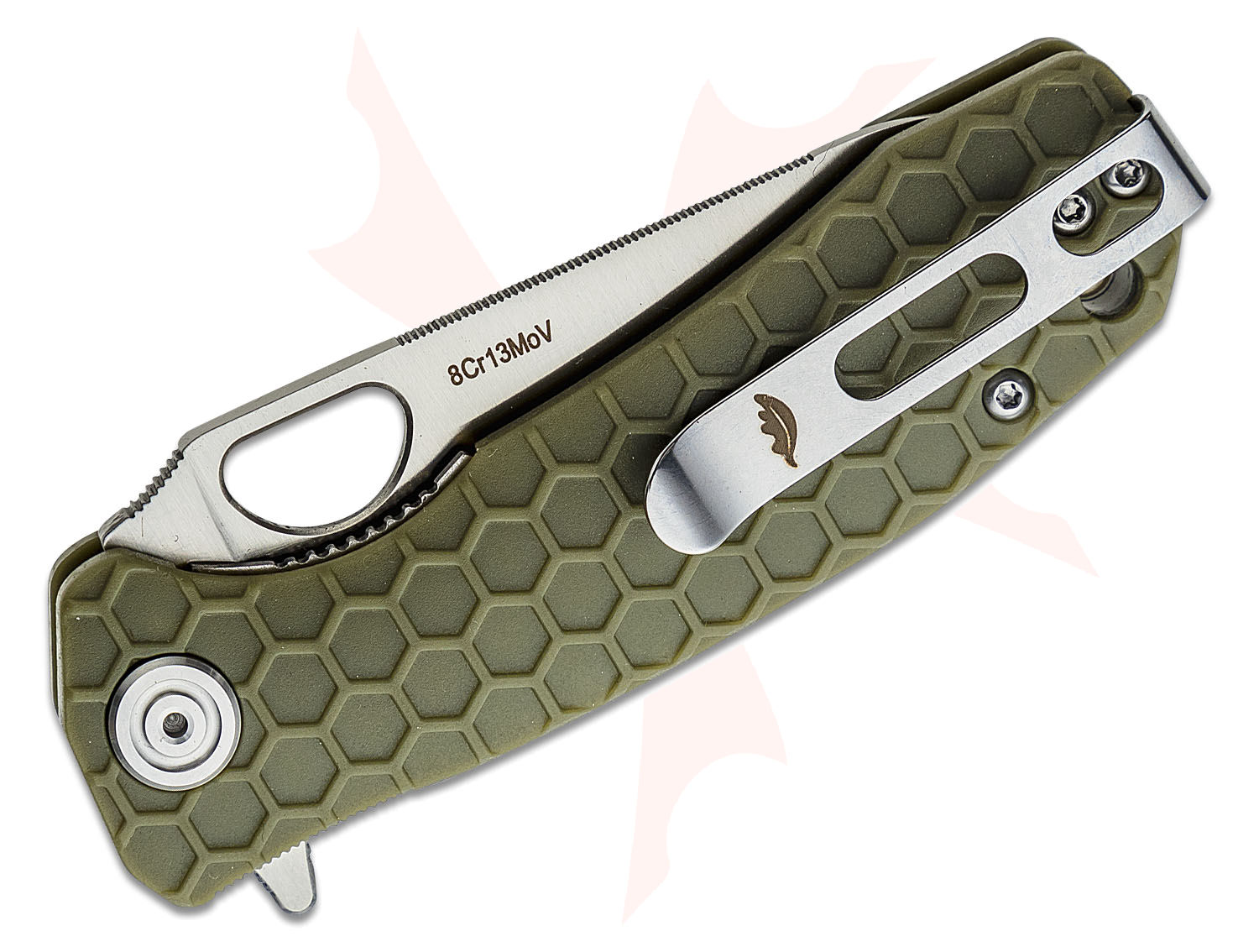Honey Badger HB1310 Small Flipper Knife 2.81" Satin Leaf Blade, Green ...