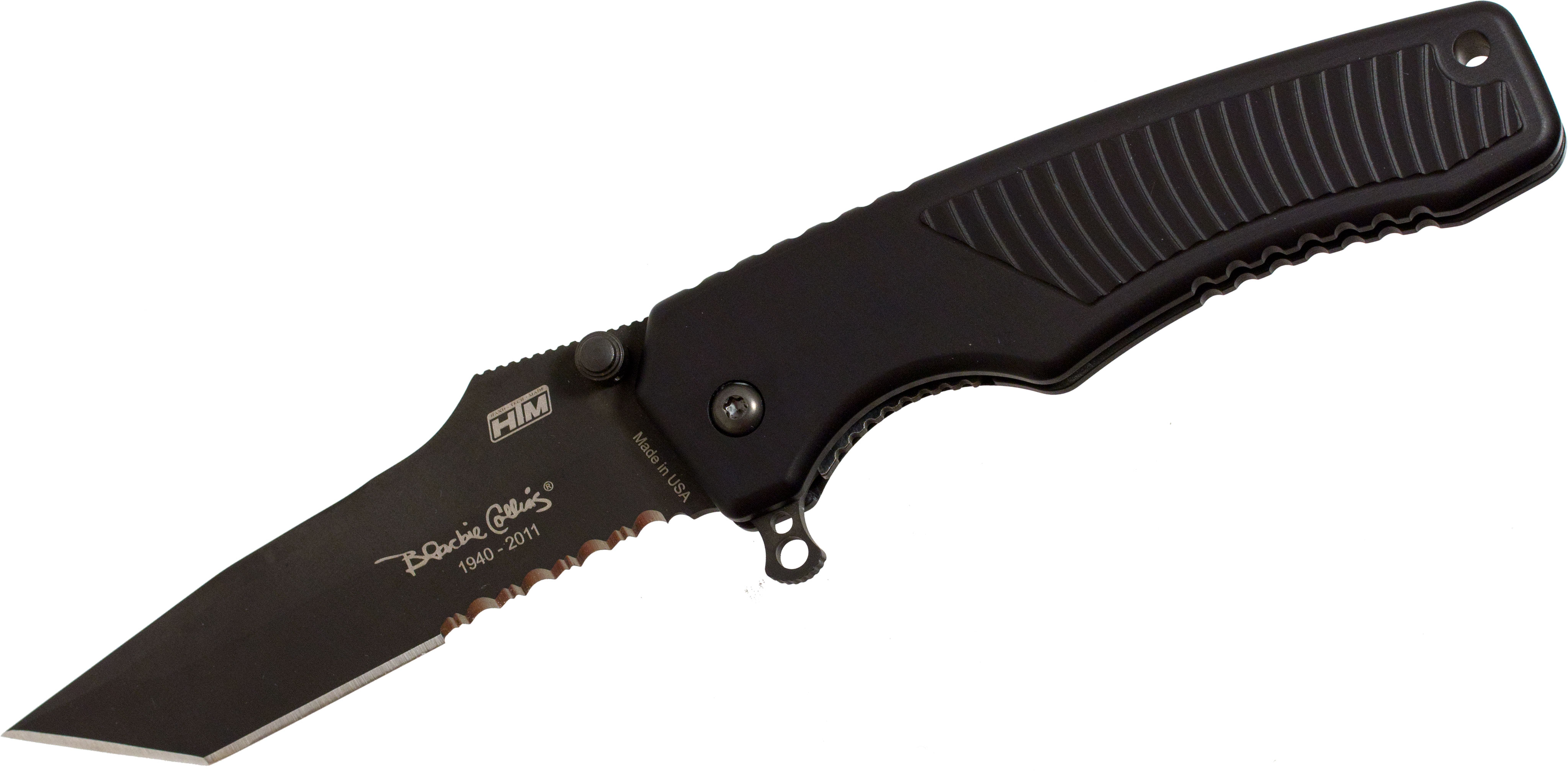 HTM Knives Blackie Collins Legacy Assisted 3-1/2" Black S35VN Plain ...
