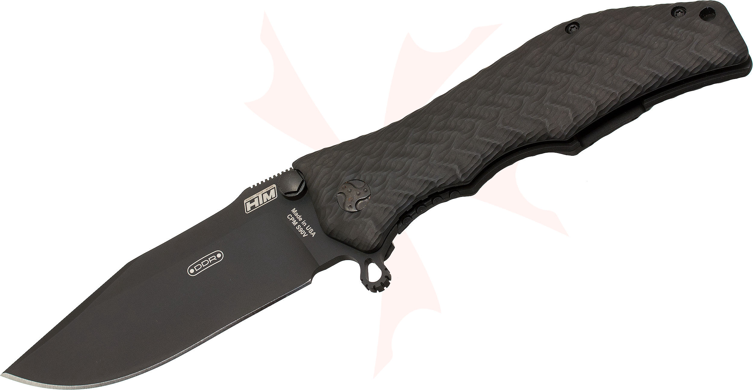HTM Knives Darrel Ralph DDR Ti Gun Hammer Bowie Assisted 4" S90V Plain ...