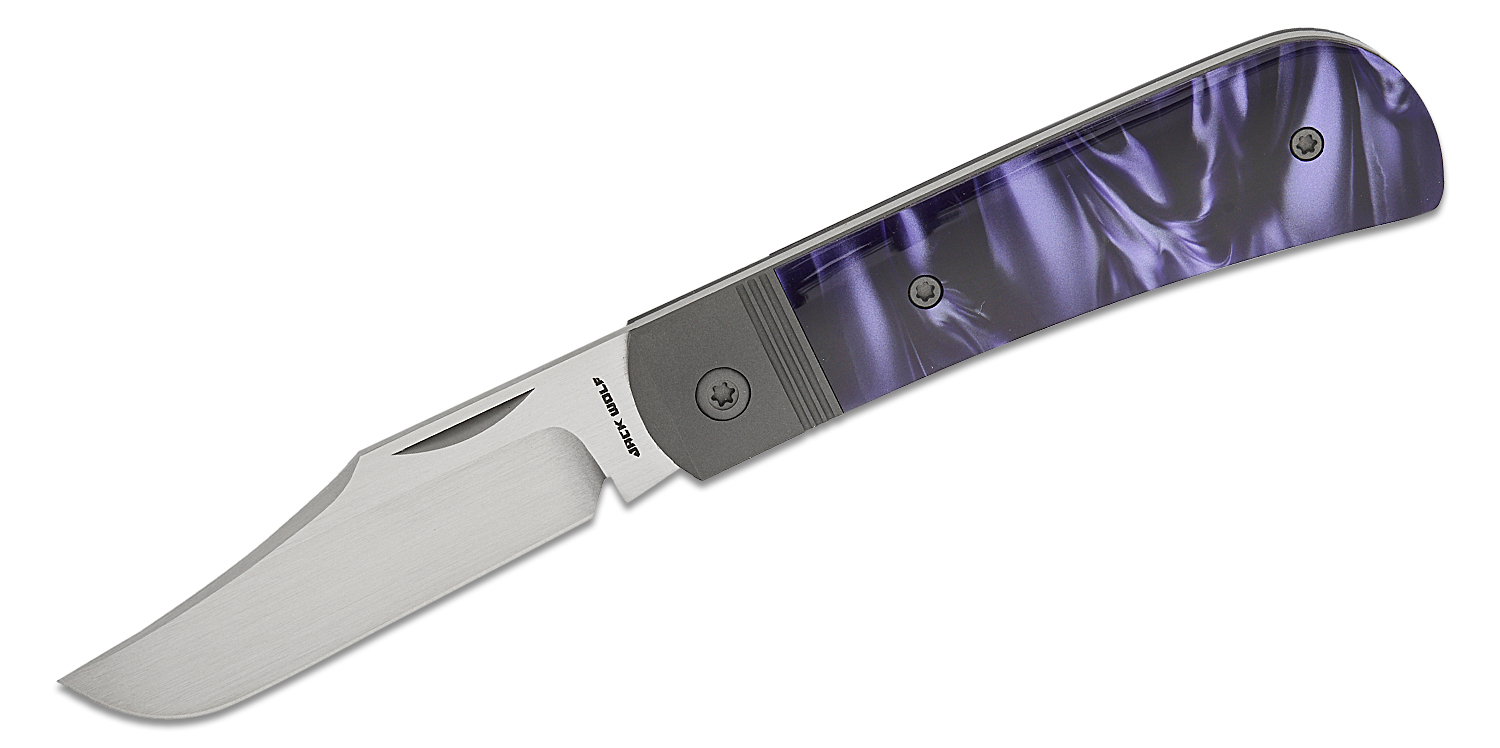 Jack Wolf Knives Benny's Clip Traditional Slipjoint Folding Knife 3" CPM-S90V Hand Satin Clip ...