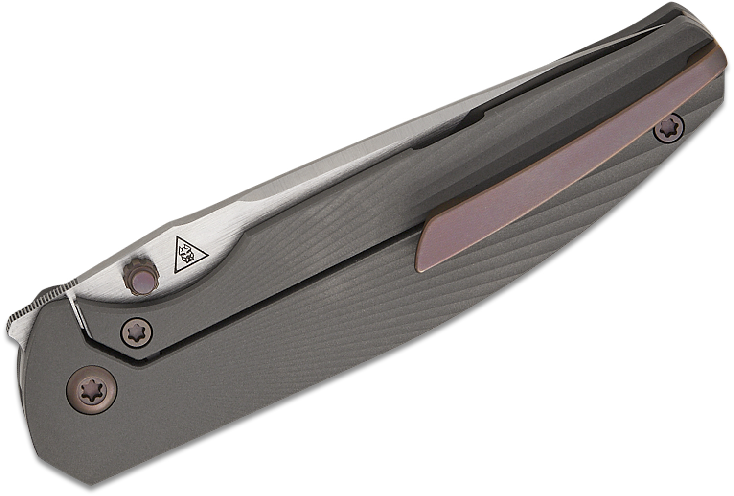 Jack Wolf Knives Chris Ortiz Tango Bolster Lock Front Flipper Knife 3.02" CPM-S90V Belt Satin ...