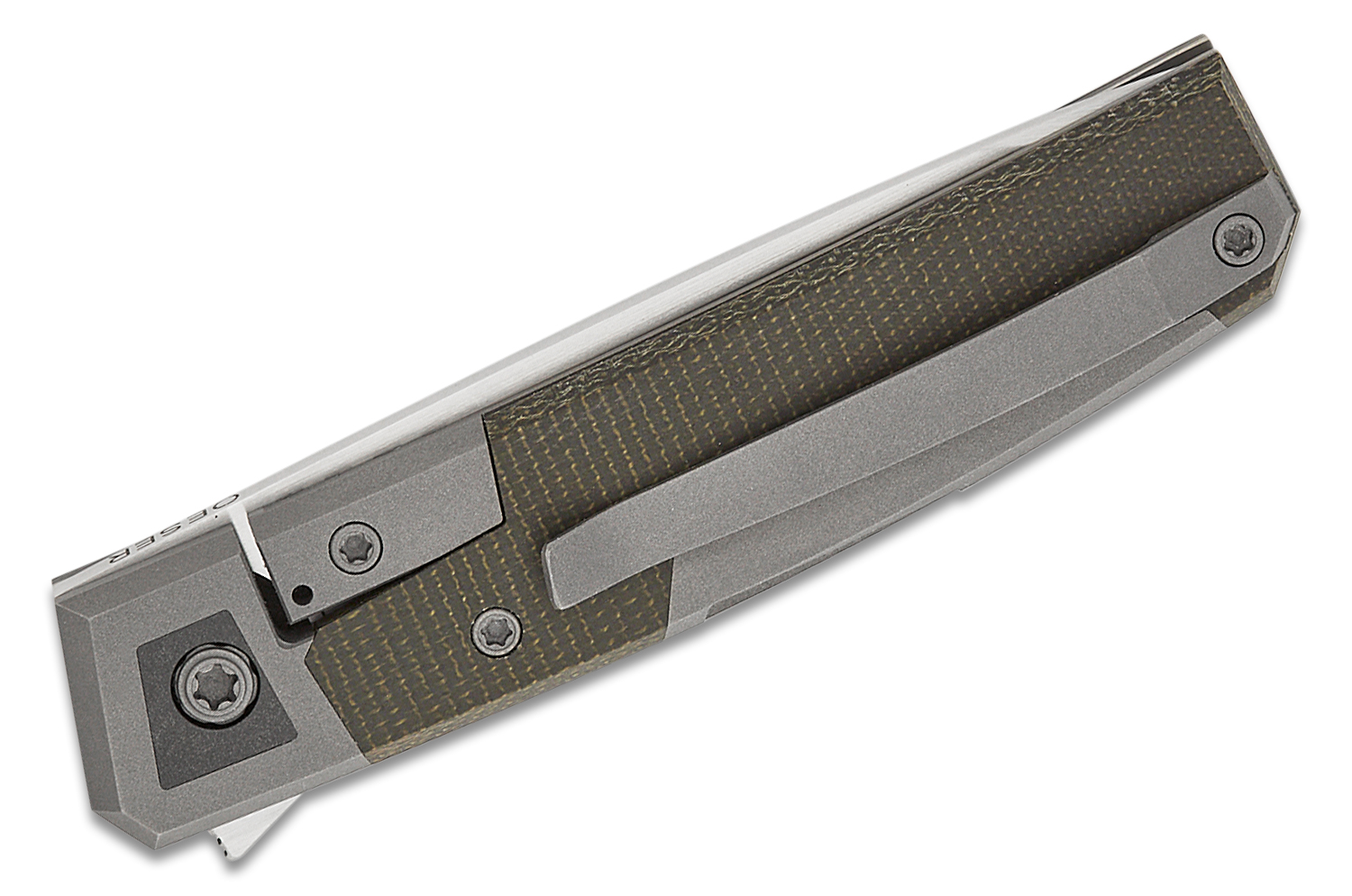 Jared Oeser Custom Tengu Flipper Knife 2.81" CPM-MagnaCut Hand Rubbed ...