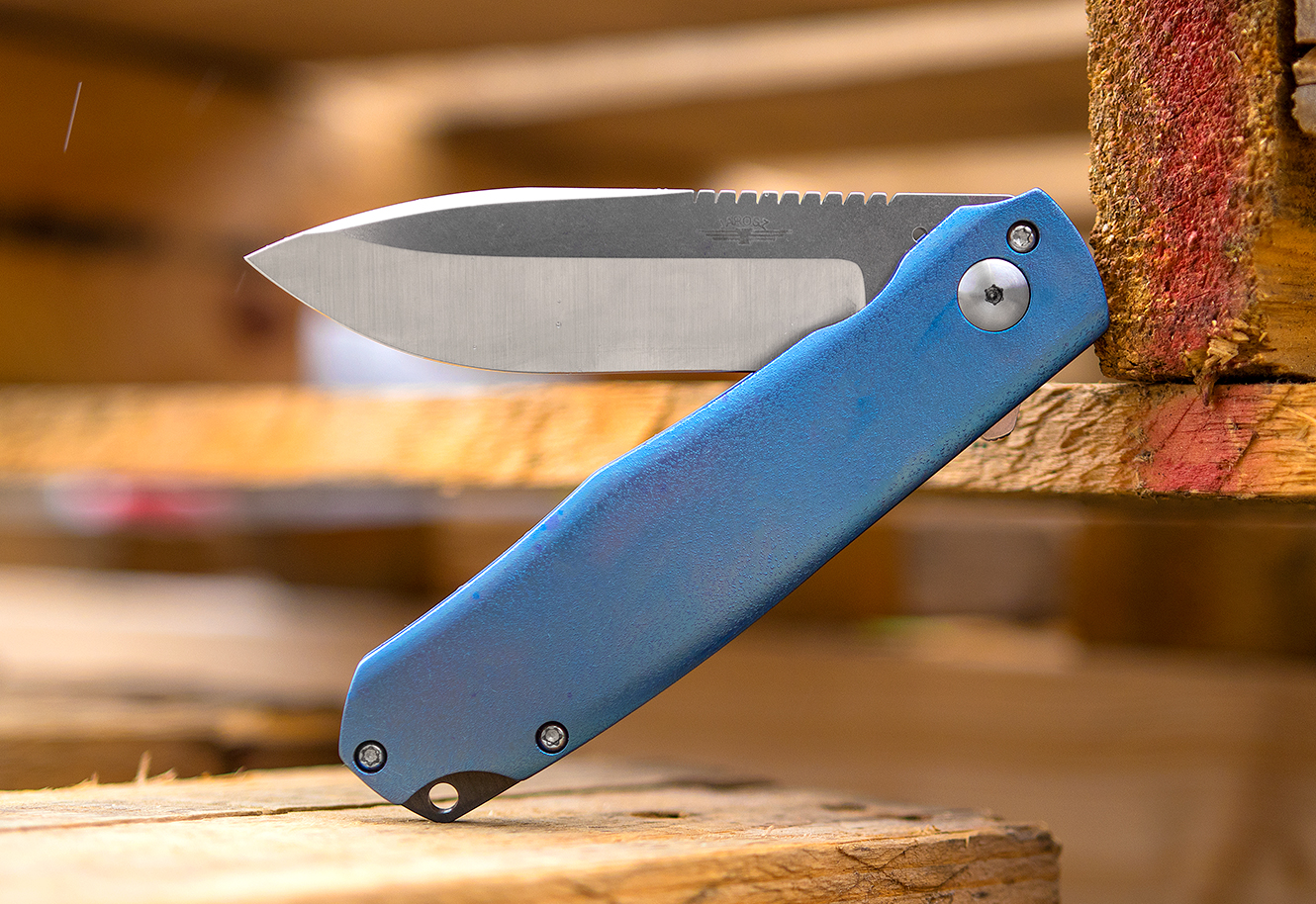 Jesse Jarosz Custom Flare Flipper 3.375" AEB-L Recurve Blade, Blue ...