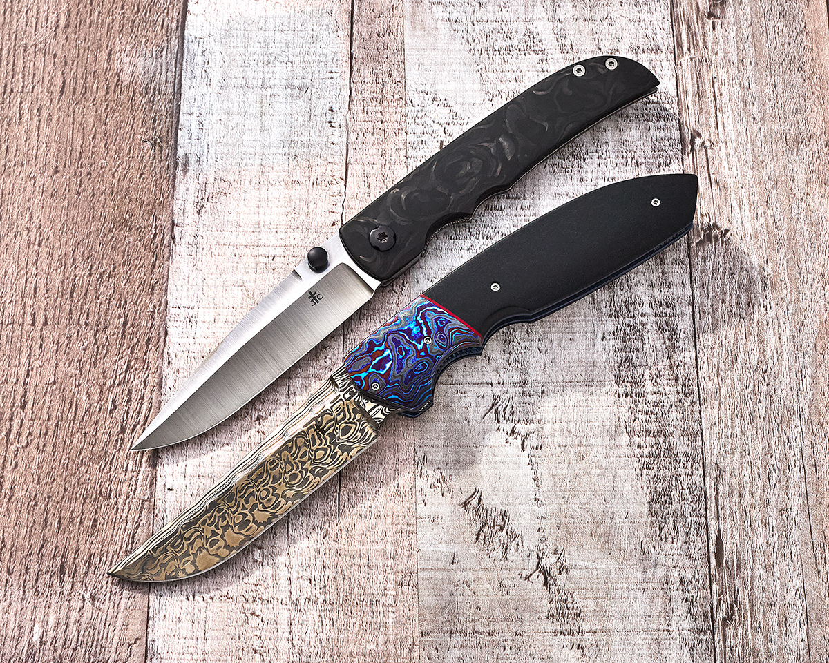 Jason Clark Custom Model 1 Folding Knife 3.45" Nitro-V Hand Rubbed Drop ...