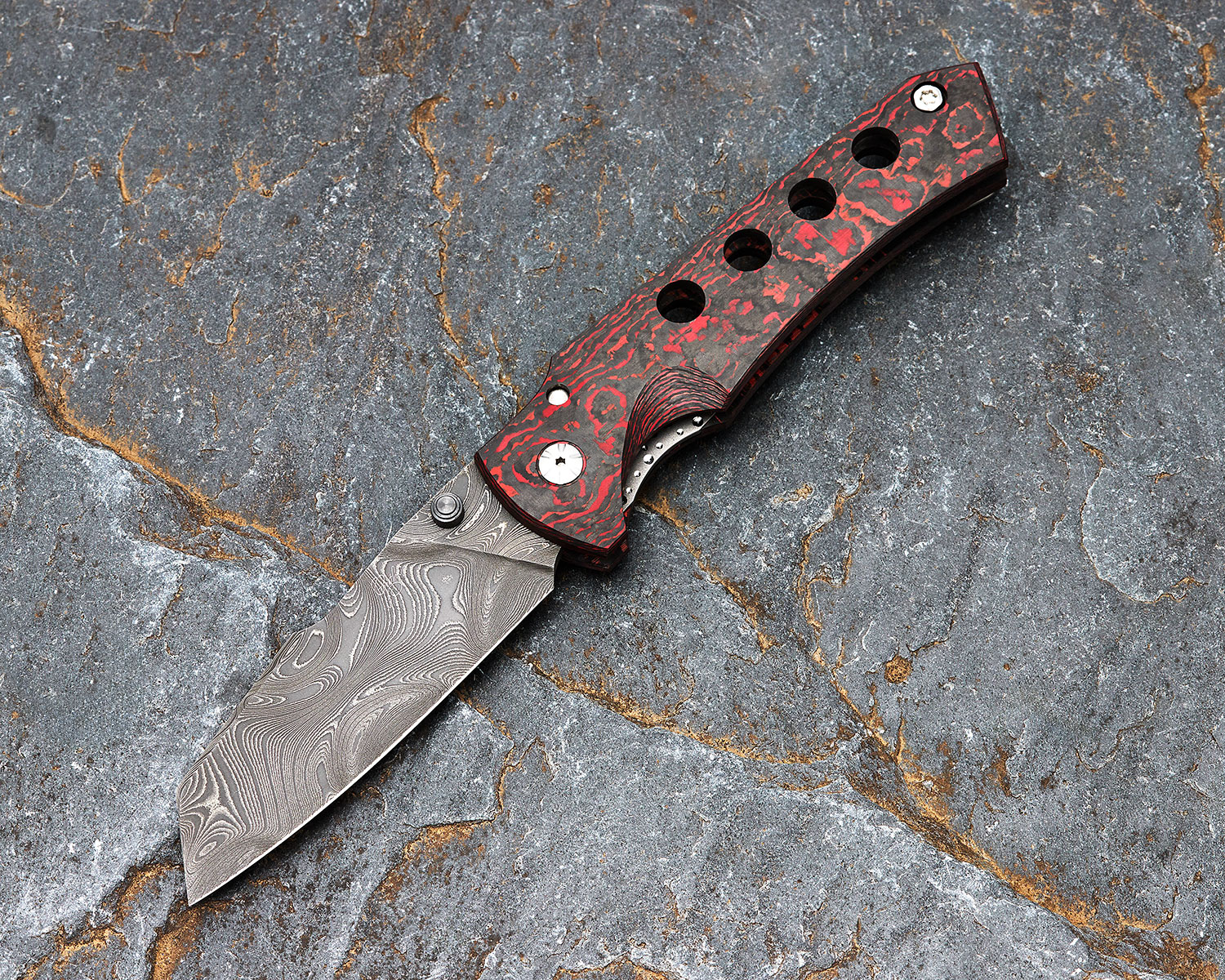 Jason Guthrie Custom Arctic Scout Folding Knife 3.25" Nichols WavePool ...