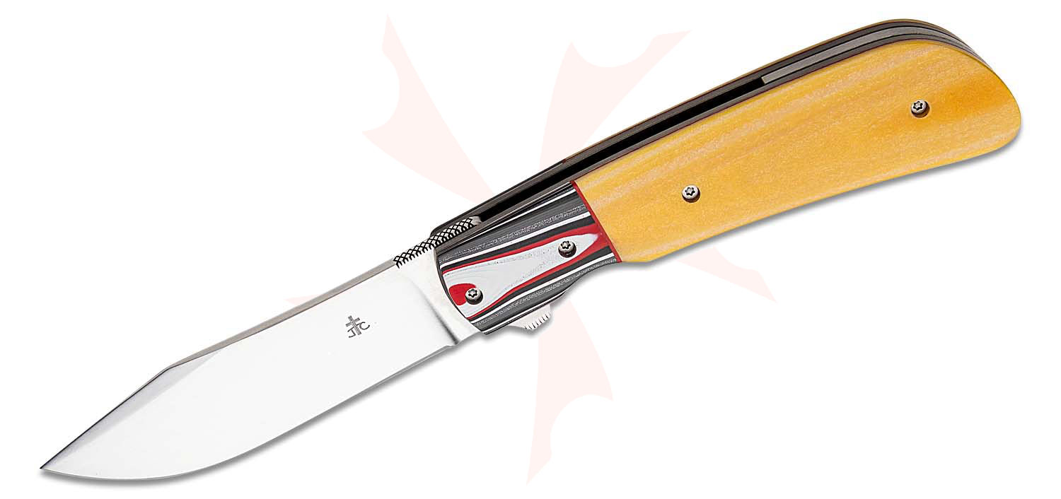 Jason Clark Custom Moose Skinner Flipper Knife 3" CTS-XHP Hand Rubbed ...