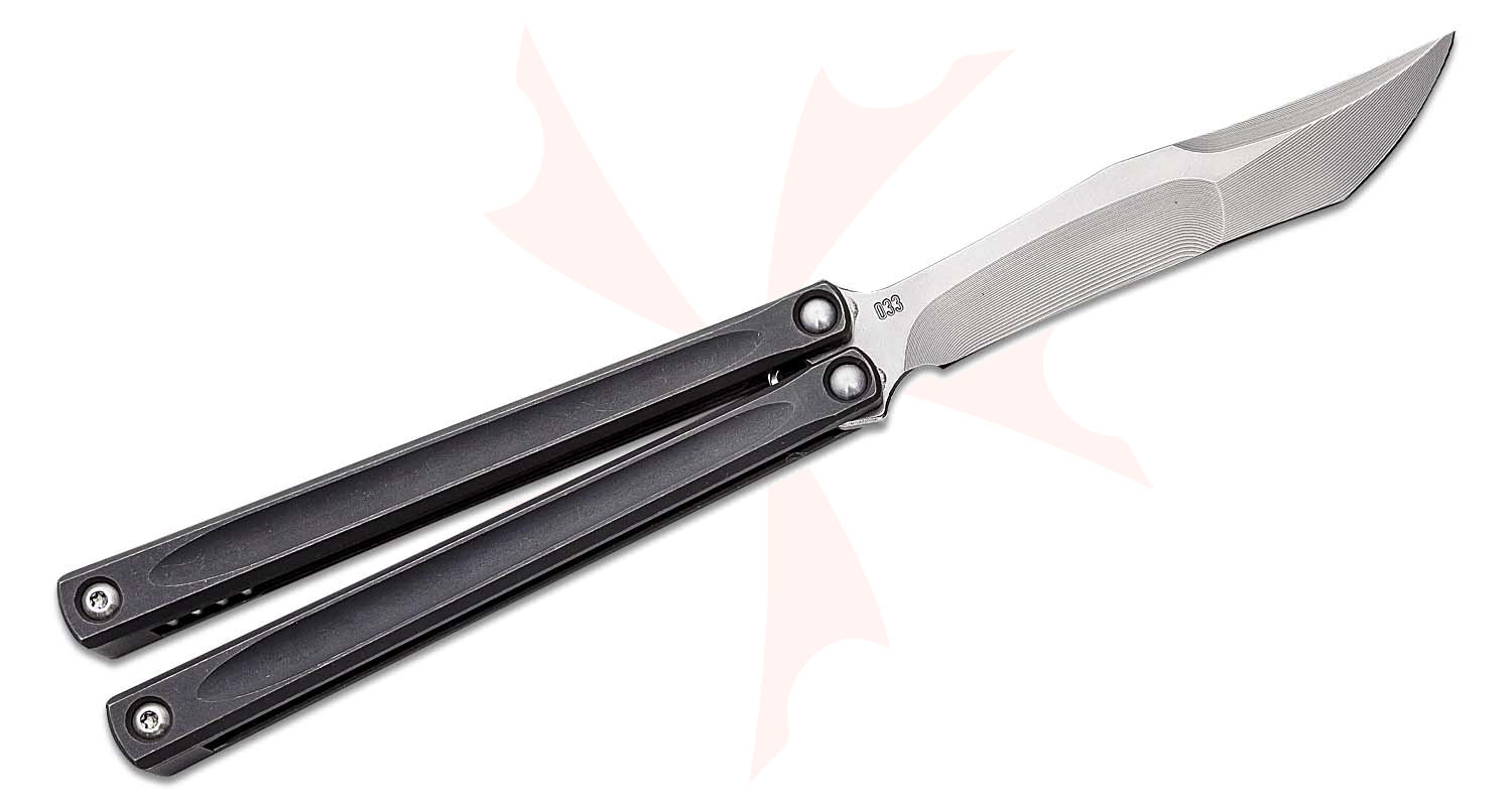 JK Designs Custom Embargo #033 Butterfly Knife 4.625" S35VN Satin Blade ...