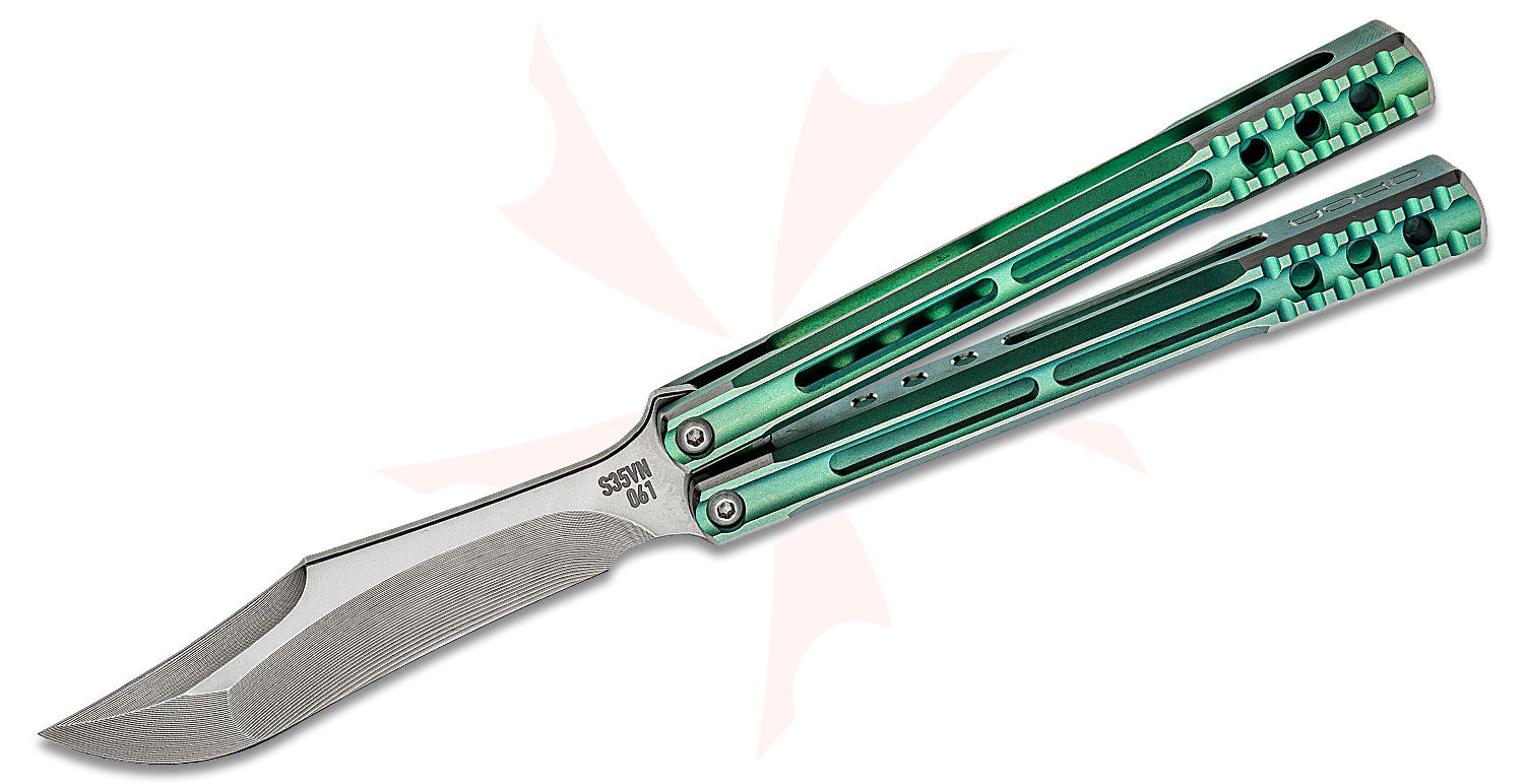 JK Designs Custom Orca #061 Butterfly Knife 4.5" S35VN Low Polished ...