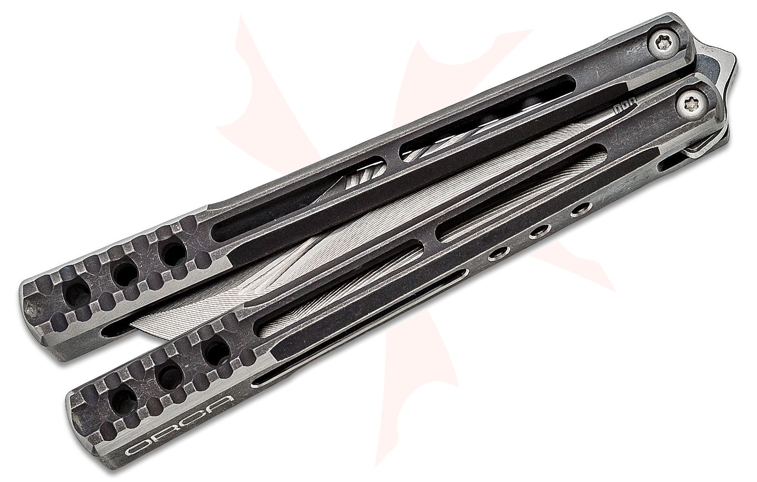 JK Designs Custom Orca #090 Butterfly Knife 4.5" S35VN Low Polished Art ...