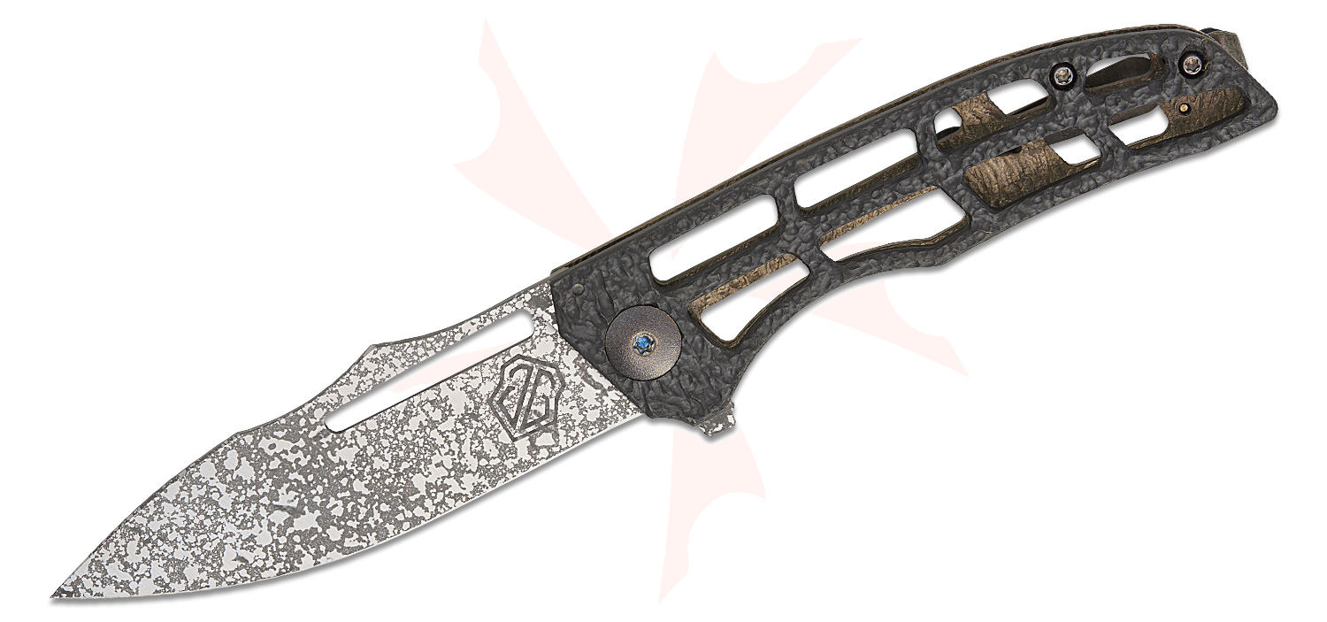 John Gray Custom SLITTER V2 Flipper Knife 3.75" MagnaCut Acid Rain Drop ...