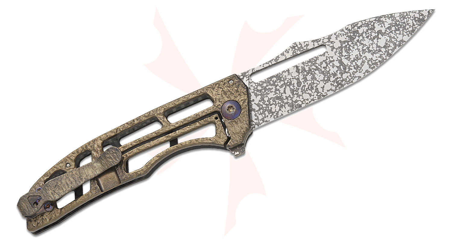 John Gray Custom SLITTER V2 Flipper Knife 3.75" MagnaCut Acid Rain Drop ...