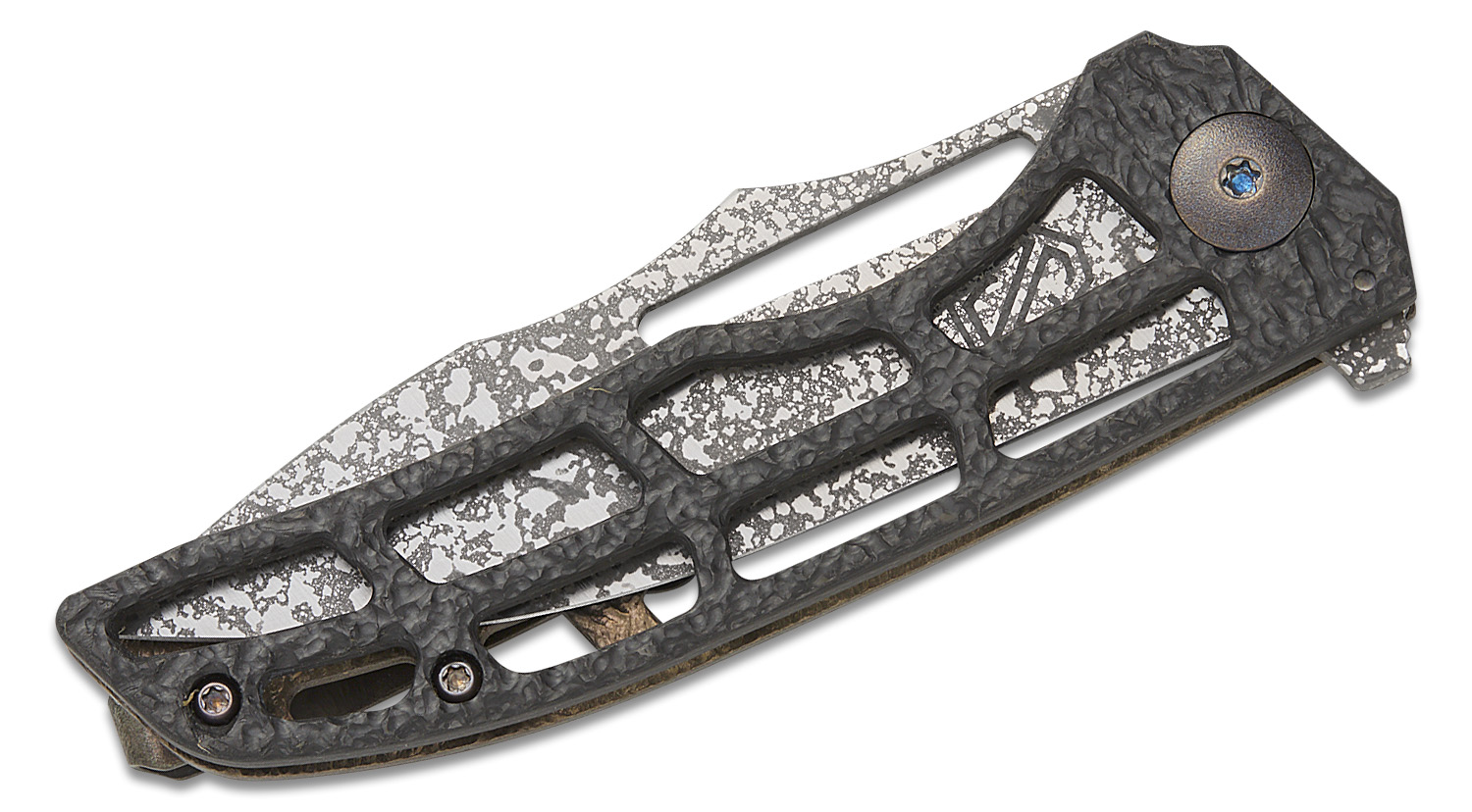 John Gray Custom SLITTER V2 Flipper Knife 3.75" MagnaCut Acid Rain Drop ...