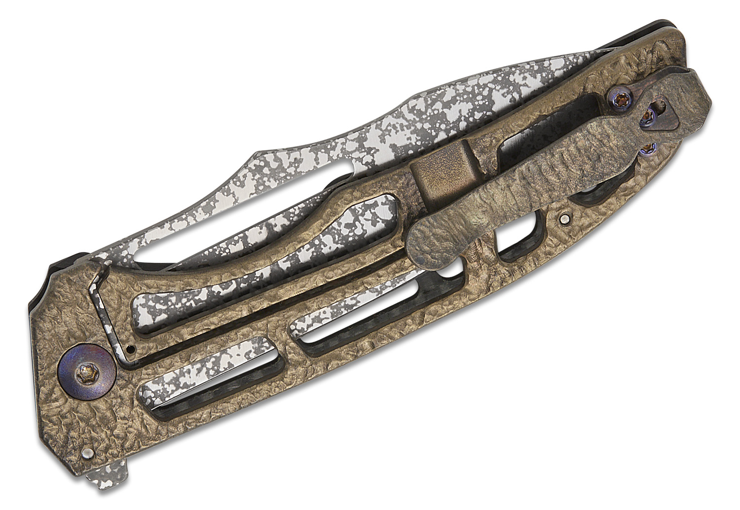 John Gray Custom SLITTER V2 Flipper Knife 3.75" MagnaCut Acid Rain Drop ...