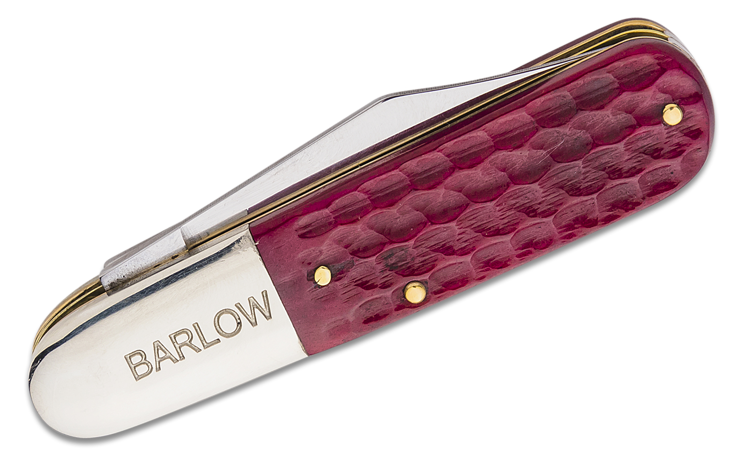 John Primble Bluegrass Barlow Slipjoint, 2 Carbon Steel Blades, Red ...