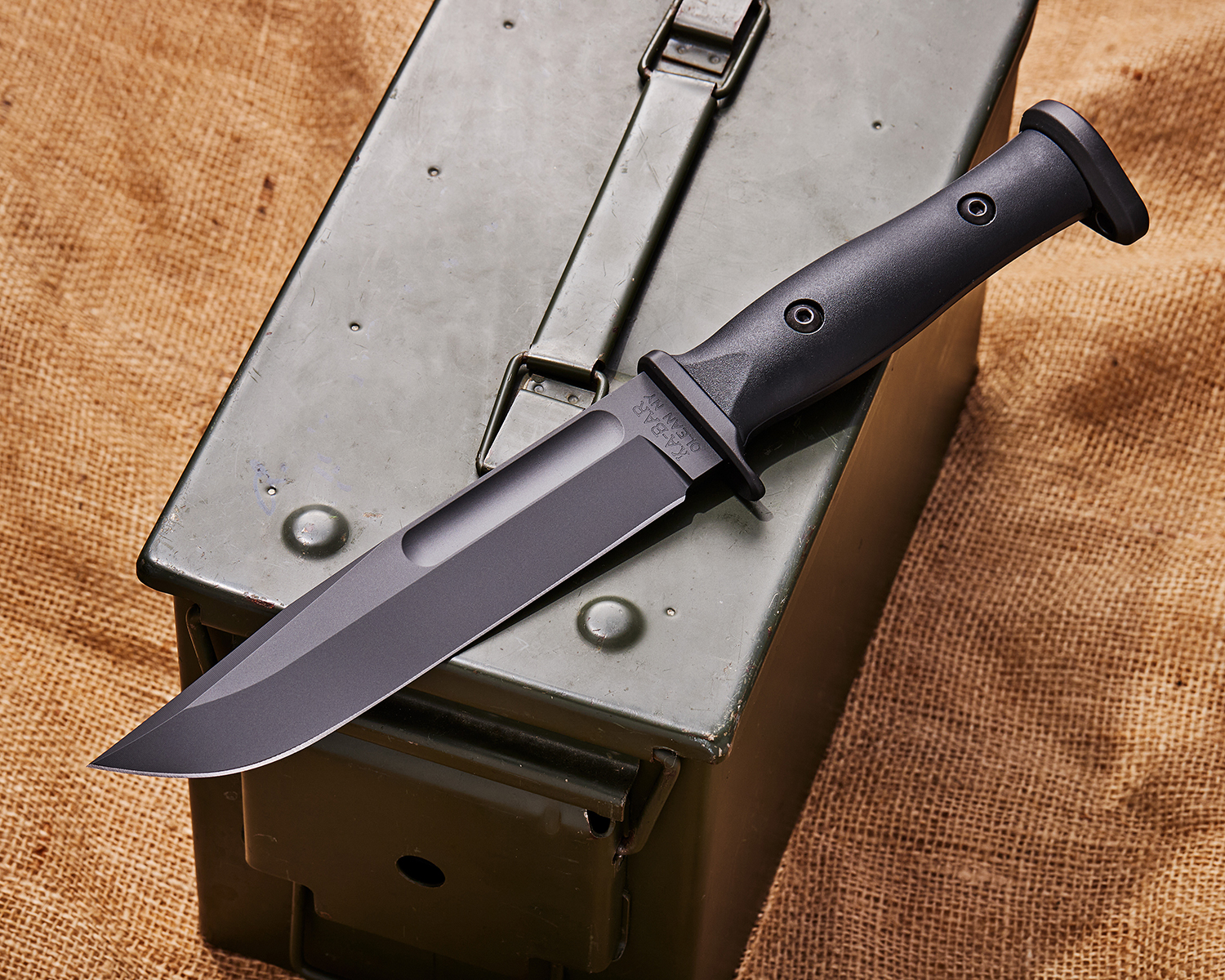 KA-BAR 1310 Slabby Fixed Blade Knife 6.86" 1095 Cro-Van Clip Point ...