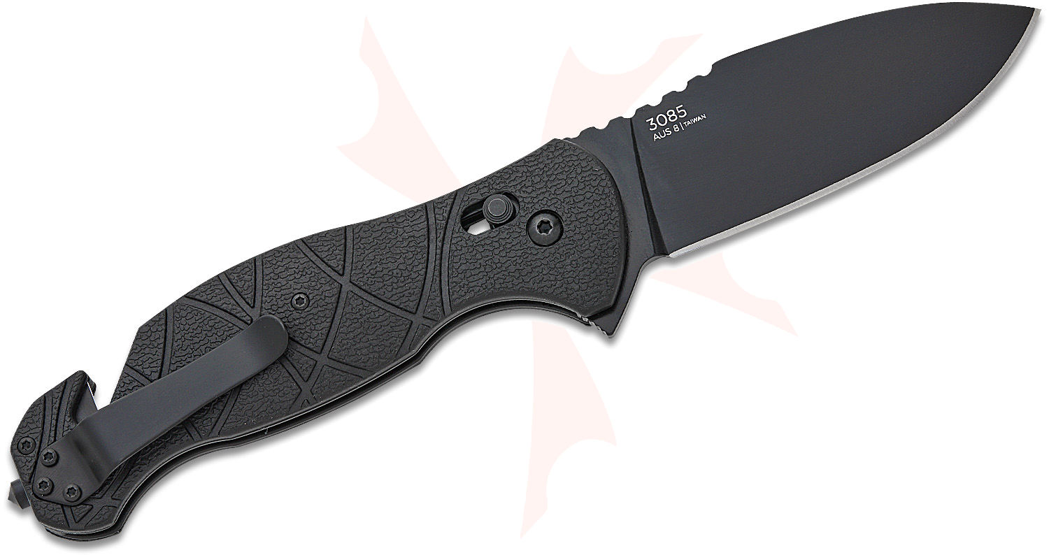 KA-BAR 3085 Coytu Folding Knife 3.5" AUS-8 Black Drop Point Blade ...