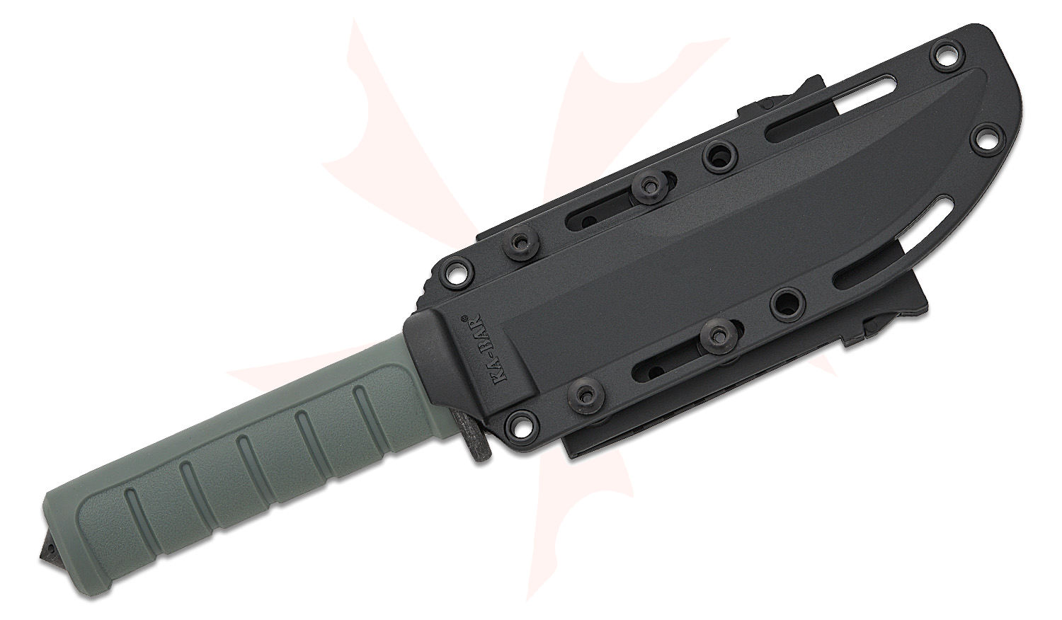 KA-BAR 6100 Dust I Fixed Blade Knife 6.13" D2 Black Clip Point Blade ...