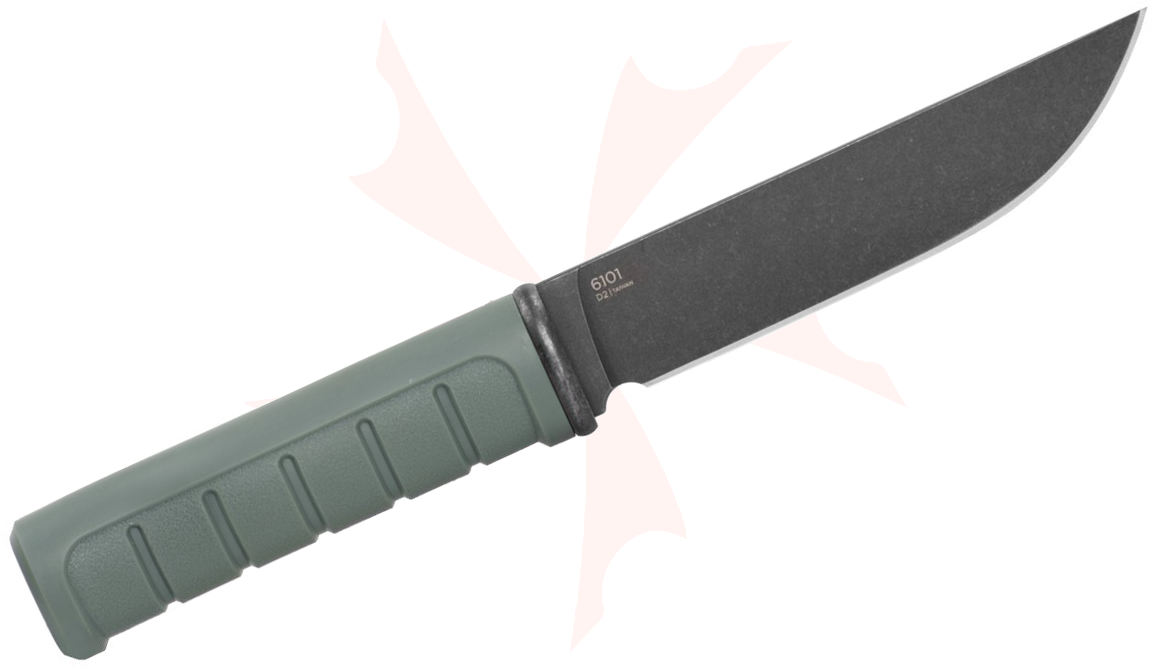 KA-BAR 6101 Dust II Fixed Blade Knife 5.25" D2 Black Clip Point Blade ...