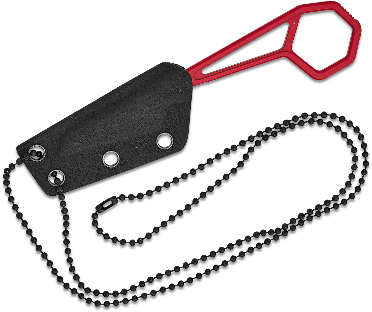 Kansept Knives Ostap Hel Hex Fixed Blade Neck Knife 1.9" 14C28N Red ...