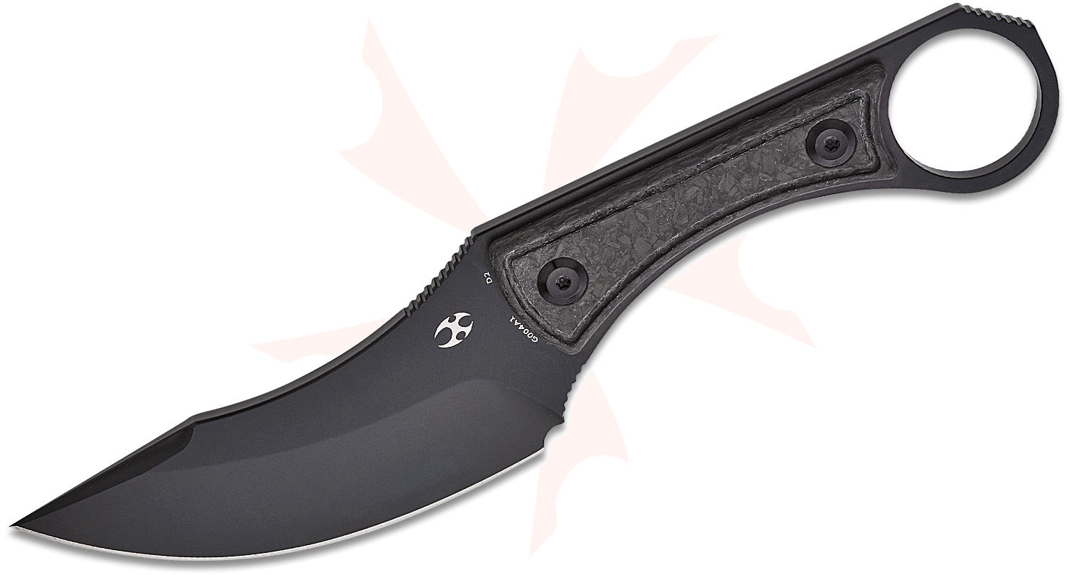 Kansept Knives Marco Panella Niko Fixed Blade Knife 3.54" D2 Black TiCn ...