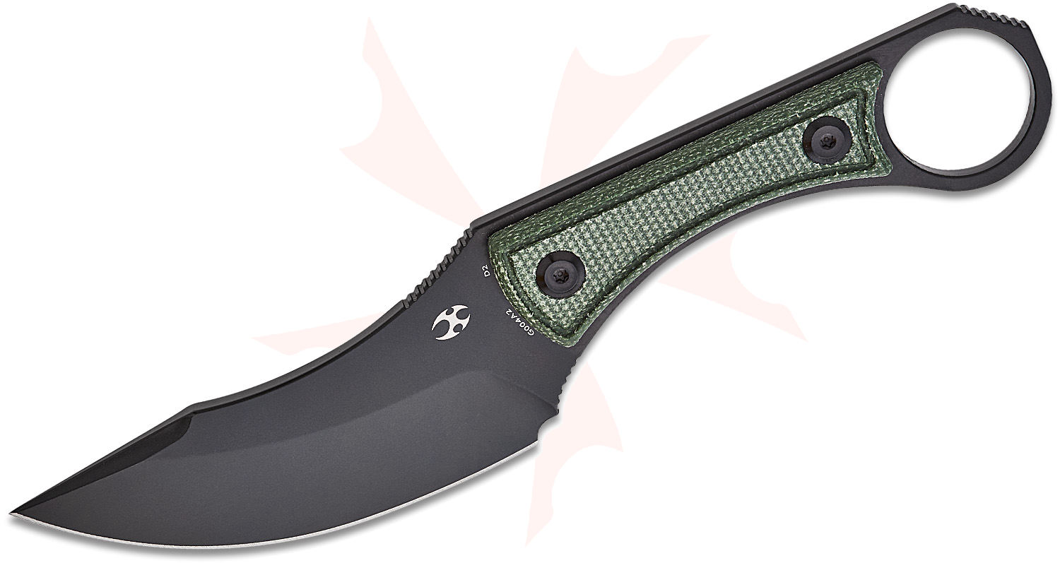 Kansept Knives Marco Panella Niko Fixed Blade Knife 3.54" D2 Black TiCn ...