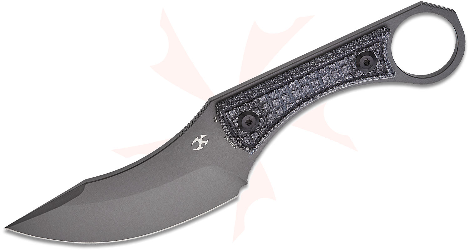 Kansept Knives Marco Panella Niko Fixed Blade Knife 3.54" D2 Gray TiCn ...