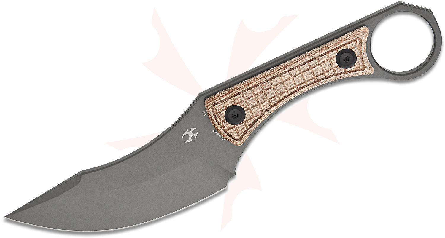 Kansept Knives Marco Panella Niko Fixed Blade Knife 3.54" D2 Gray TiCn ...