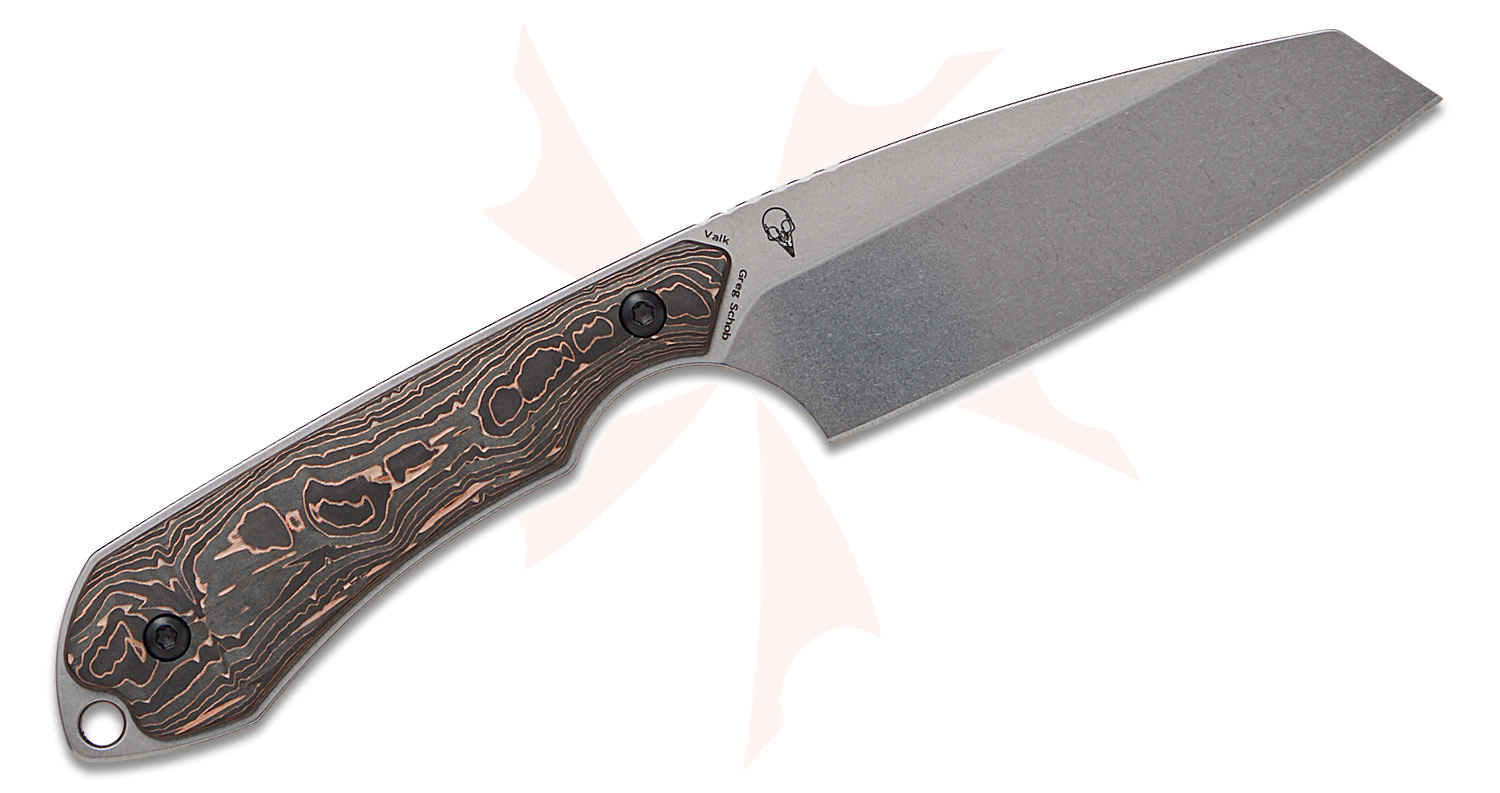 Kansept Knives Greg Schob Valk Pocket Fixed Blade Knife 3" Nitro-V ...