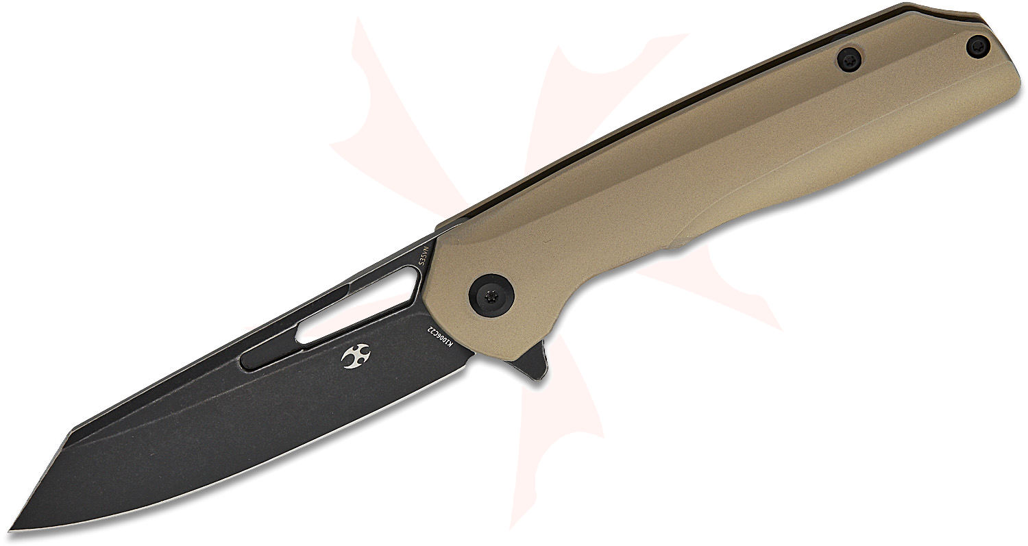 Kansept Knives Shard Flipper Knife 3.5" CPM-S35VN Black Stonewashed ...