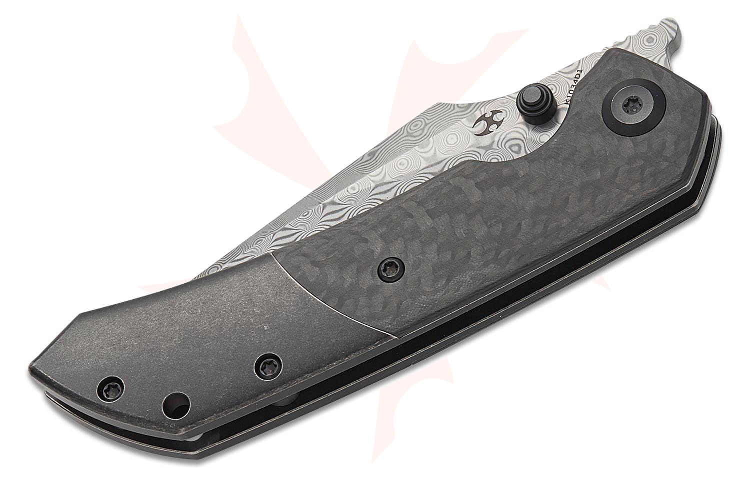 Kansept Knives Fenrir Liner Lock Front Flipper Knife 3.48" Damascus ...