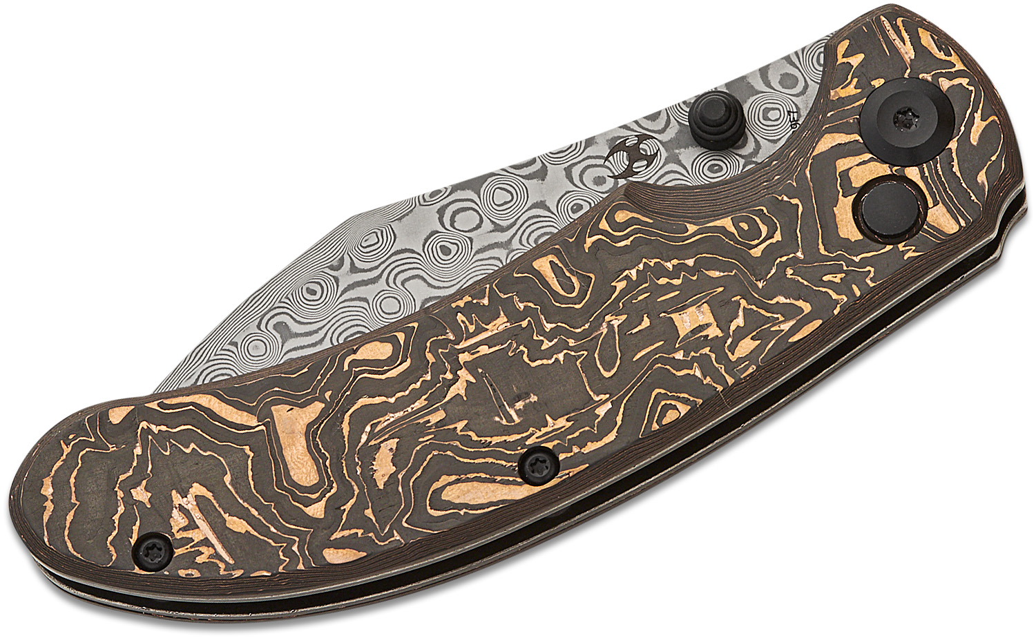 Kansept Knives Nesstreet Button Lock Folding Knife 3.58" Damascus ...