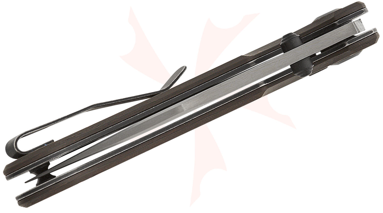 Kansept Knives Nesstreet Button Lock Folding Knife 3.58" Damascus ...