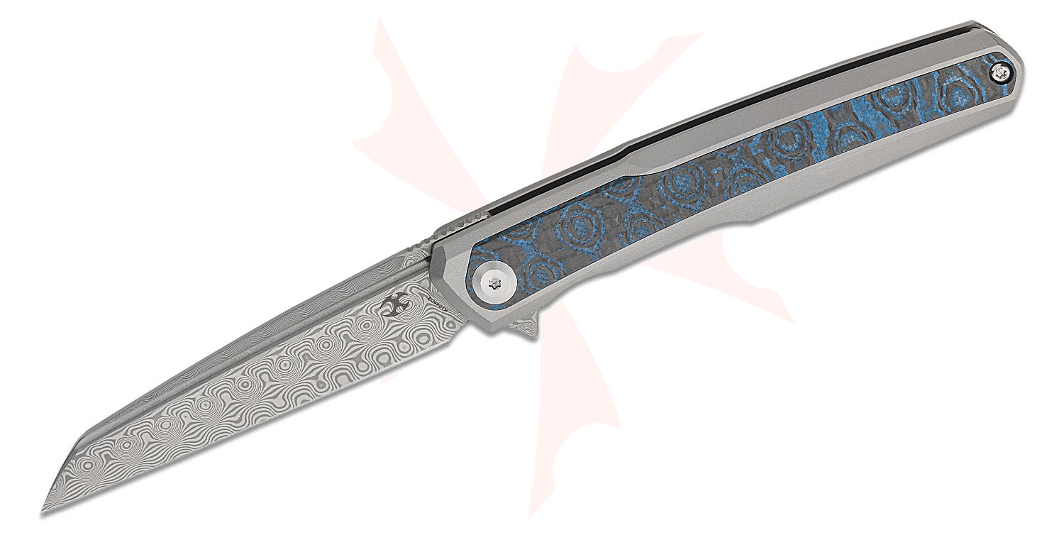 Kansept Knives Ostap Hel Arcus Flipper Knife 3.43" Damascus Wharncliffe ...