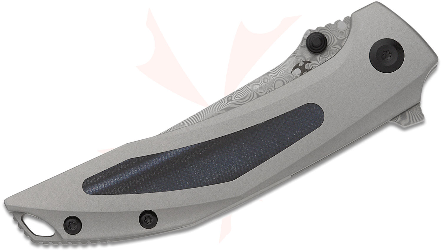 Kansept Knives Greg Schob Baku Liner Lock Flipper Knife 3.2" Damascus ...
