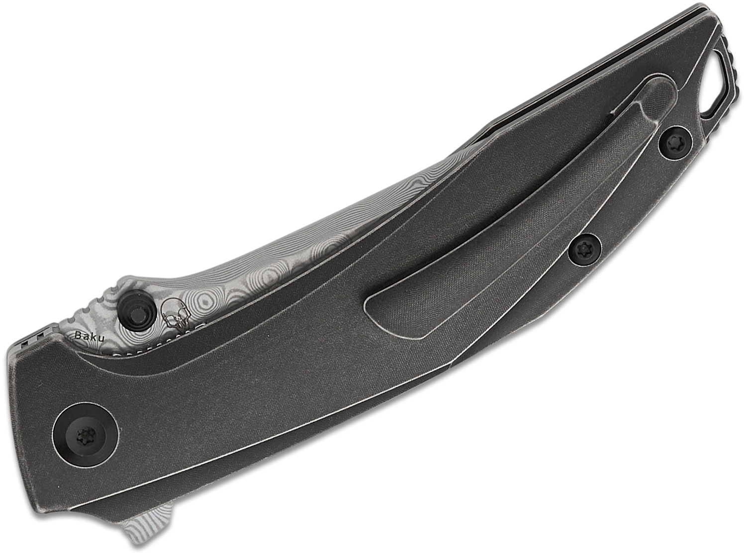 Kansept Knives Greg Schob Baku Liner Lock Flipper Knife 3.2" Damascus ...