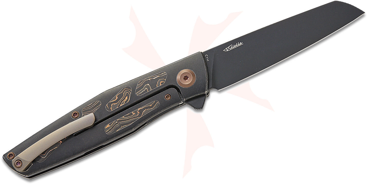 Kansept Knives Cru Flipper Knife 3.46" CPM-S35VN Black Wharncliffe ...