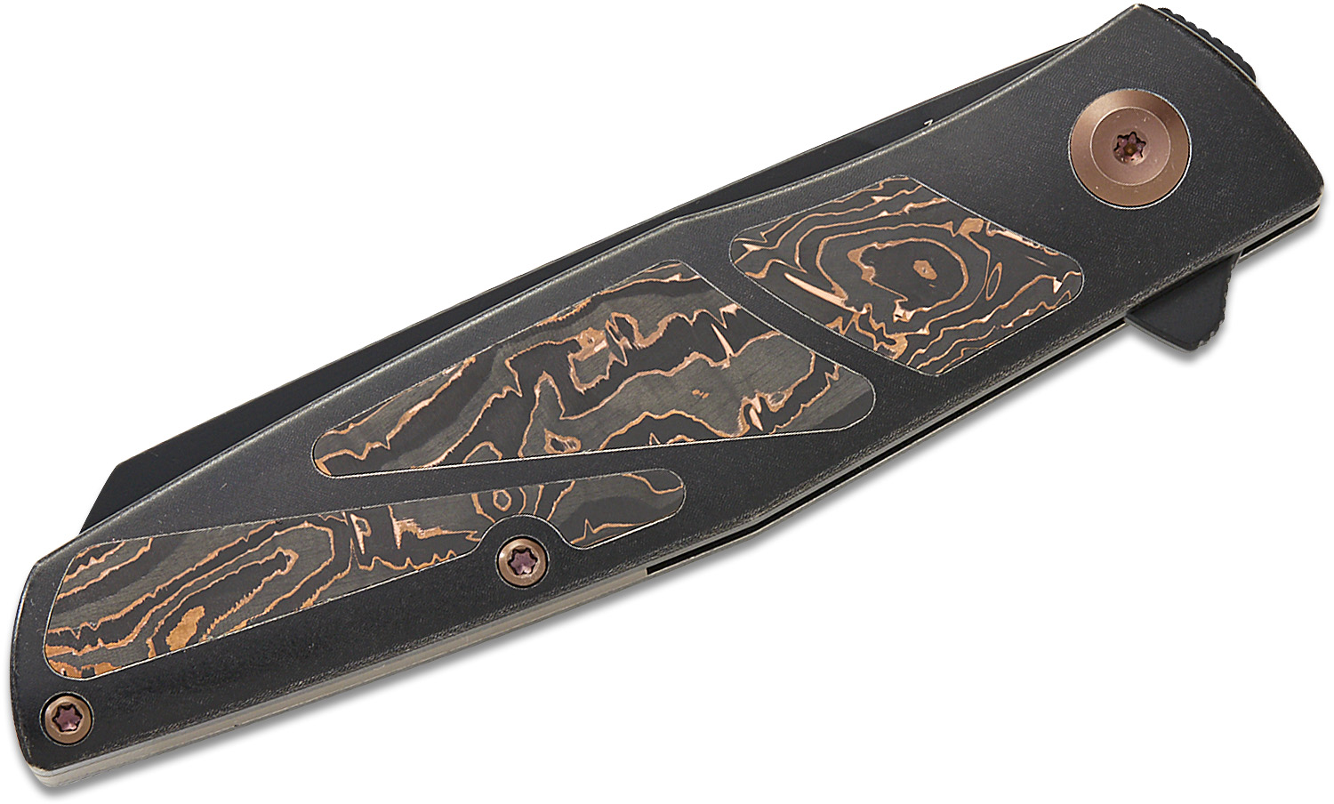 Kansept Knives Cru Flipper Knife 3.46" CPM-S35VN Black Wharncliffe ...